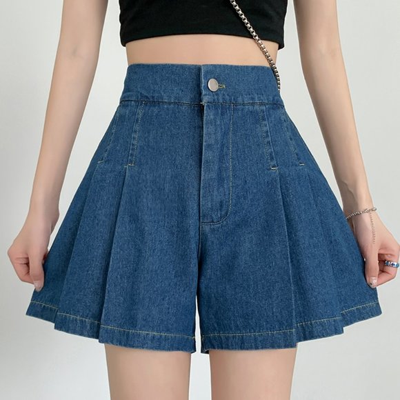 Calming Bright | Shorts | Ruffle Hem Denim Shorts Women High Waisted ...